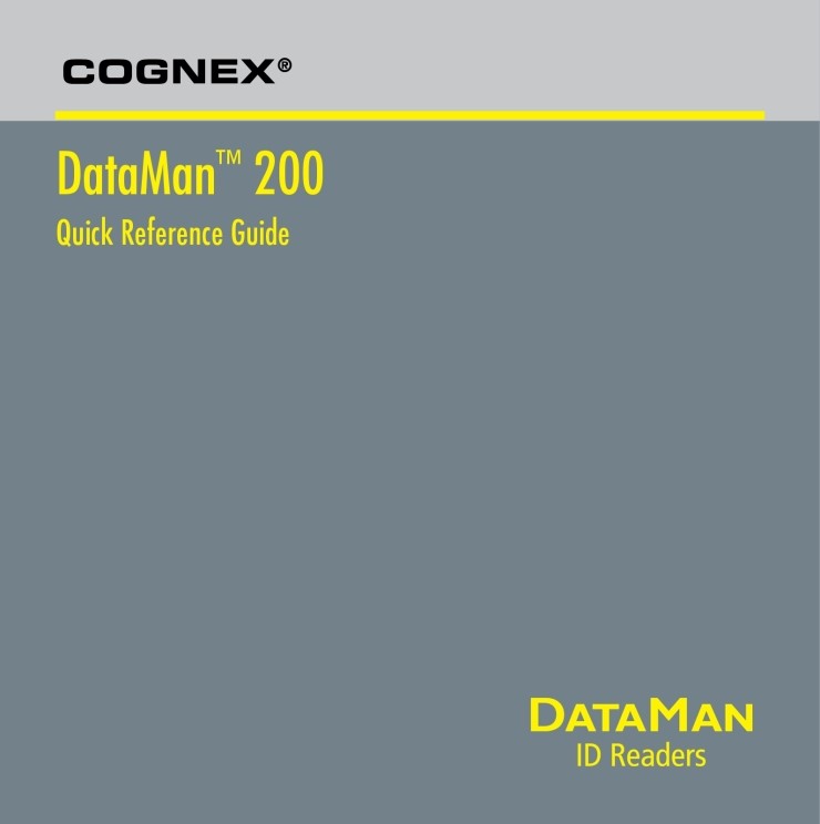 [ 고정식스캐너 - COGNEX 코그닉스 코그넥스 ] DataMan 200 메뉴얼, Quick Reference Guide ...