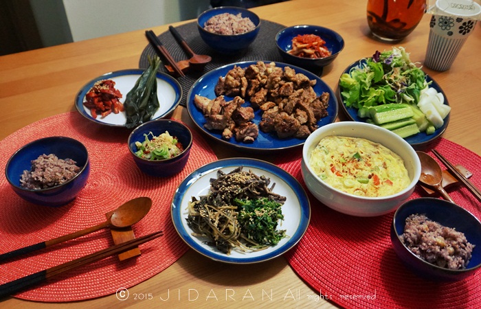 [우리집 식탁]엄마가 왔다! 엄마밥 1탄,ㅎ - 양념돼지갈비, 삼색나물, 달걀찜 : 네이버 블로그