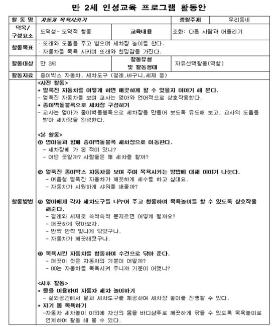 인성교육프로그램영아도덕교육어린이집활동계획안보육활동프로그램어린이집교육계획안 네이버 블로그