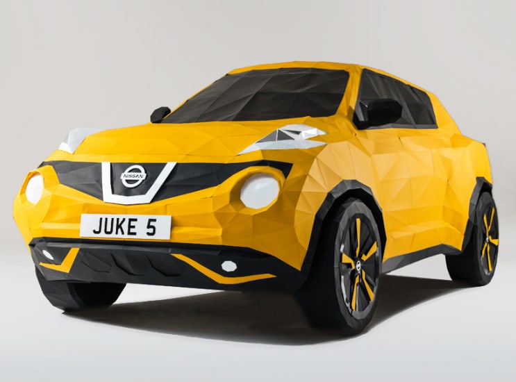 종이로 만든 닛산 자동차 nissan forms full-size origami car with 2,000 folded ...