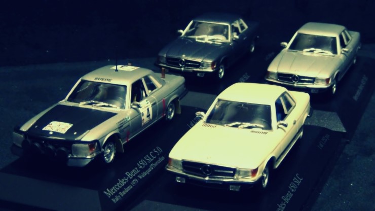 벤츠 450 SLC(C107) & RALLY 450 SLC 5.0 등 4종 + 미니챔프 1:43 다이캐스트 자동차 모형 ...