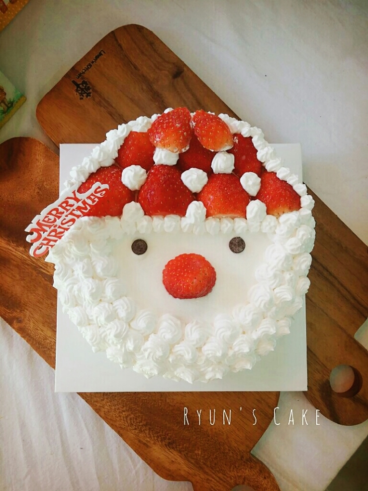 [산타케이크]셀프케이크만들기/크리스마스케이크/산타케이크만들기/크리스마스케익/크리스마스케익만들기/산타케익만드는법/크리스마스 ...