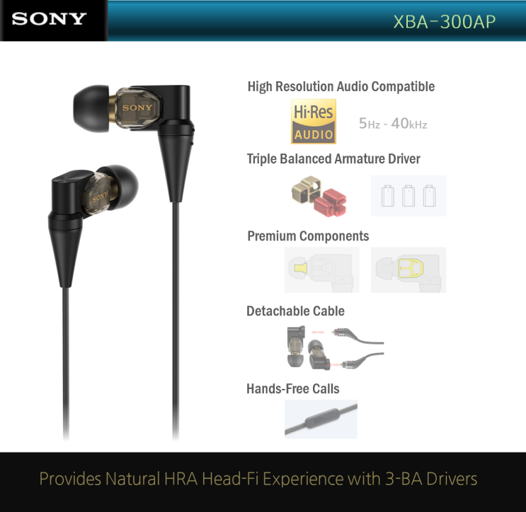[사용기] Sony XBA-300AP, 자연스러운 밸런스의 HRA 대응 Triple BA 이어폰 : 네이버 블로그