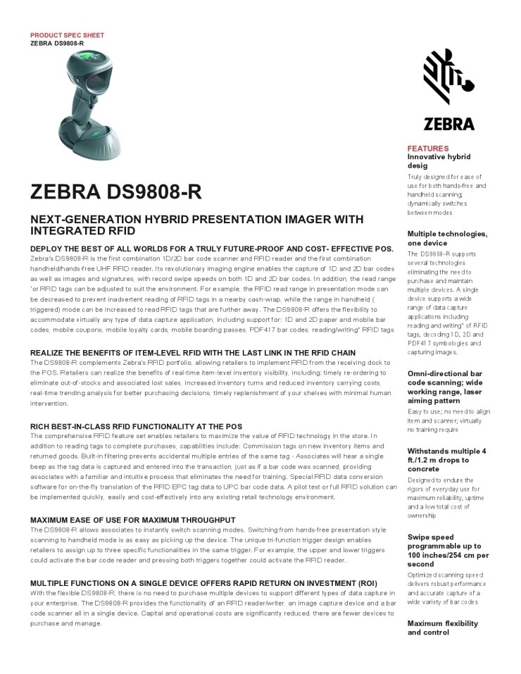 [ 바코드스캐너 - ZEBRA 지브라 제브라 ] DS9808-R : 네이버 블로그