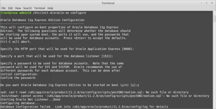 How to solve it - oracle-xe configure error : 네이버 블로그