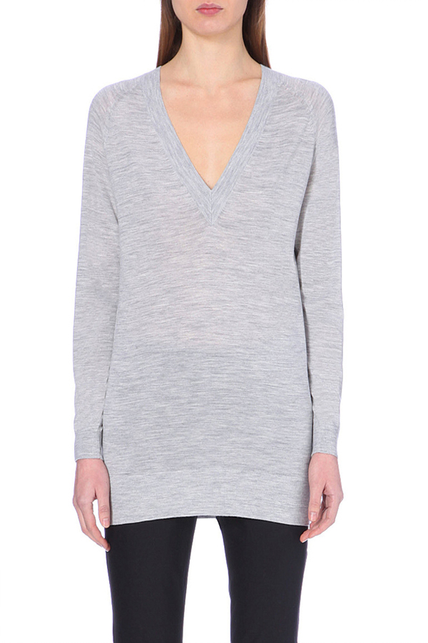 완료) theory 띠어리 헤더 그레이 DELRINA 딥 브이 롱 니트 스웨터 S : 네이버 블로그