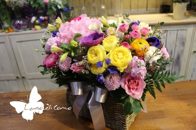 거래처 지인분의 영전을 축하 드리기 위한 화사한 파스텔톤 영전축하 수국 꽃바구니 여의도꽃배달강남구꽃배달여의도꽃집