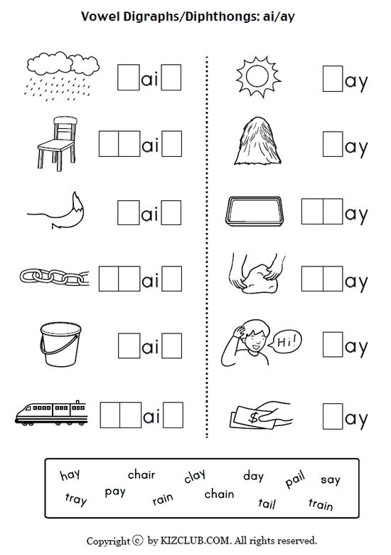 [Phonics] 이중모음 worksheet : 네이버 블로그