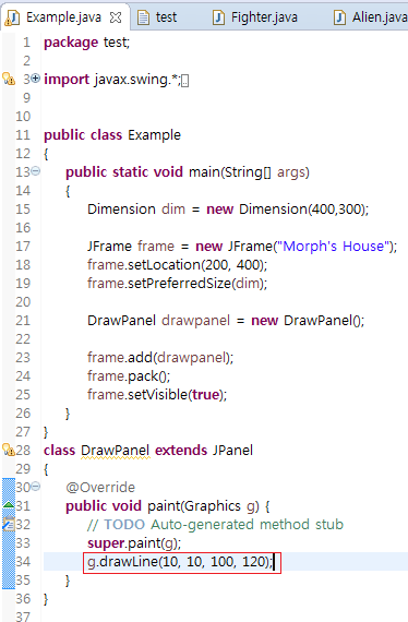 [Java 강의85] 자바 그래픽 그림 그리기 - 3 (drawLine, drawArc) : 네이버 블로그