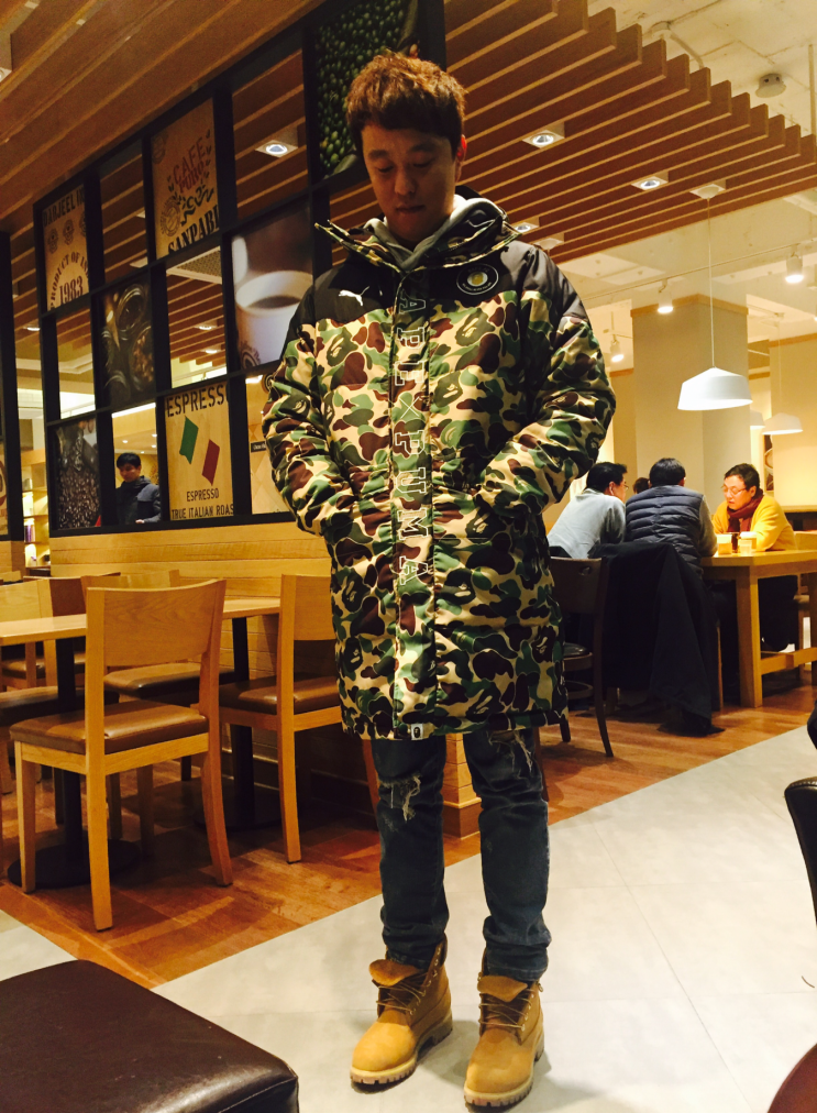 베이프X푸마 콜라보 카모패딩 팀버랜드워커 코디하기 BAPE.FC Collection : 네이버 블로그