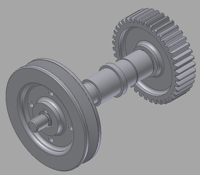 기계설계 기계부품 인벤터 모델링 및 도면 작성 전산응용기계제도기능사 기계설계산업기사 일반기계기사 3d렌더링 조립모델링 동력전달장치 Tk004 축 V 벨트풀리 스퍼기어