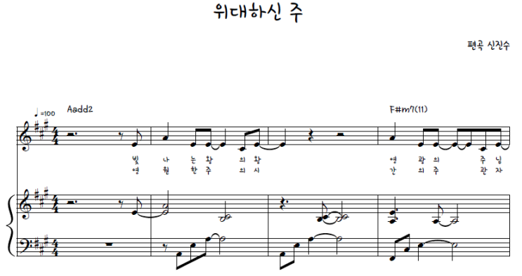 위대하신 주 빛나는 왕의 왕 피아노 악보 네이버 블로그