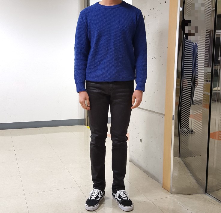 남자 코발트블루니트코팅진반스올드스쿨블랙 코디 유뱅의 데일리룩 블로그 네이버 블로그
