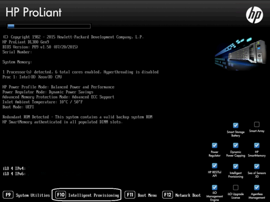 HP ProLiant BIOS 에서 Intelligent Provisioning 이 보이지 않을 경우 : 네이버 블로그