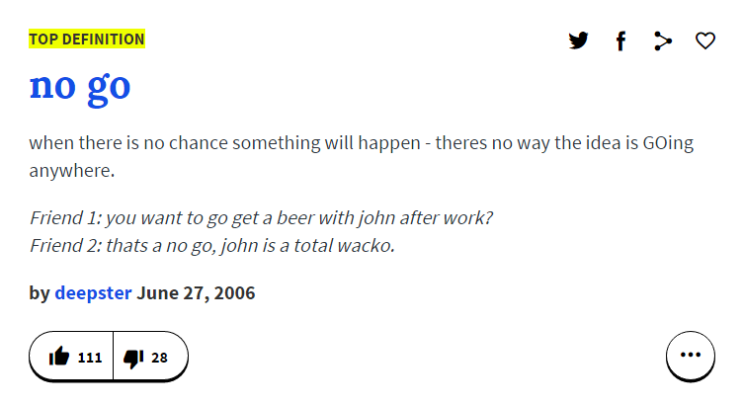 NO GO! - 파토! 캔슬!영어로!! : 네이버 블로그