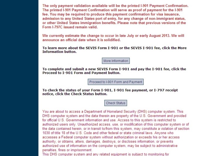 Sevis Fee 납부 방법 : 네이버 블로그