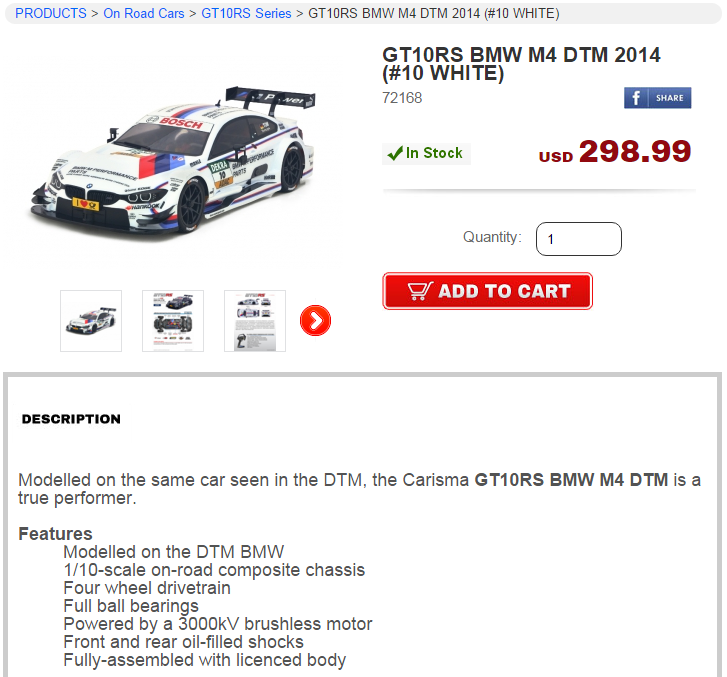 [RC카 리뷰]카리스마 GT10RS BMW M4 DTM 2014 (#10 WHITE) Carisma 개봉기 : 네이버 블로그