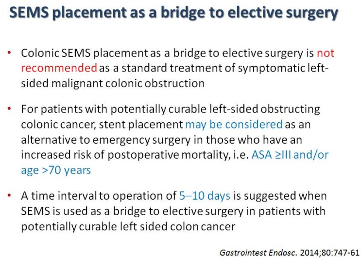 SEMS placement as a bridge to elective surgery : 네이버 블로그