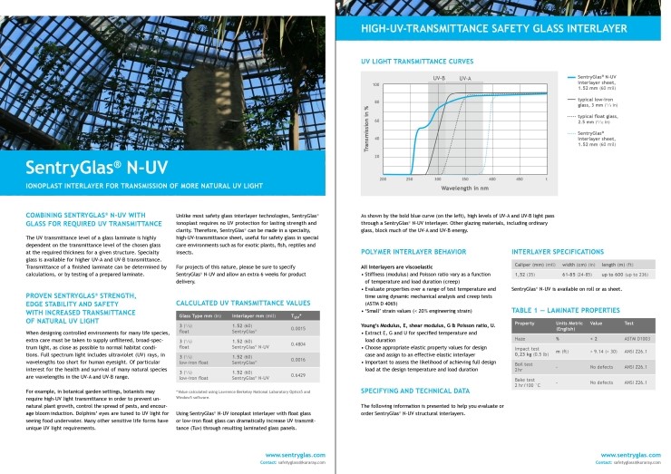 SentryGlas® N-UV(자외선투과 접합중간막) 브로셔 / 식물원, 생태원, 동물원 등 사용 : 네이버 블로그