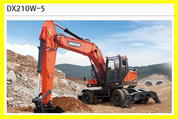 두산 굴삭기매매/두산굴삭기 제원표/두산DX210W-5 제원표 : 네이버 블로그