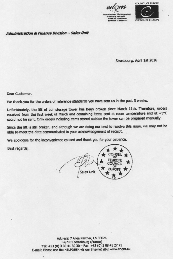 [공지사항] EDQM Reference Standard 3월 수입 지연 안내 : 네이버 블로그