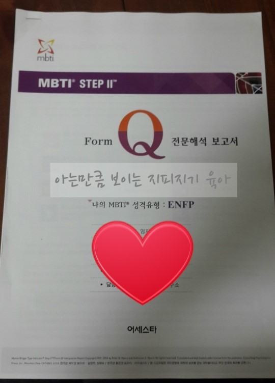 세상에 하나뿐인 나 "MBTI Form Q" 검사 : 네이버 블로그