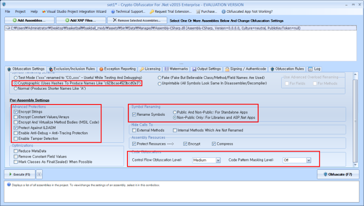 유니티 스크립트 암호화/난독화툴#2(Crypto Obfuscator For .Net) : 네이버 블로그