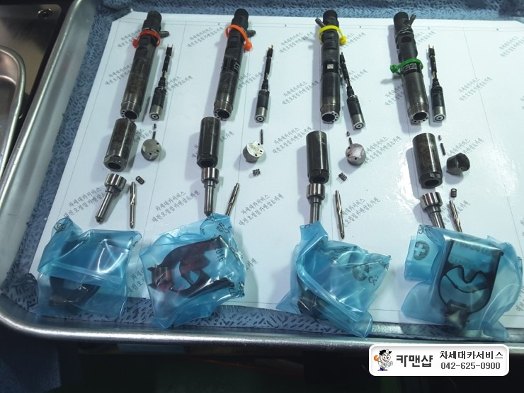 그랜드카니발 델파이 인젝터 수리 전체 분해 초음파 세척 정품 감압밸브 교환 수리 대전 커먼레일 인젝터 수리 교환