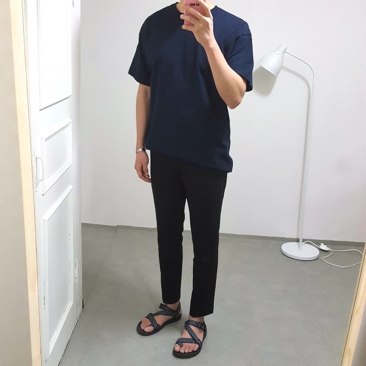남자 반팔 코디슬로스투구니스 슬랙스나비고 샌들 유뱅의 데일리룩 블로그 네이버 블로그