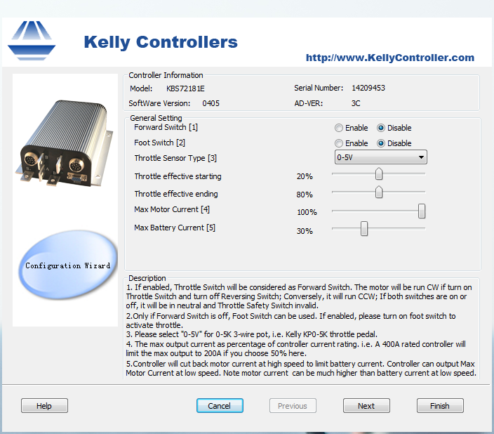 켈리 미니 컨트롤러 설정 Kelly Controller Setting : 네이버 블로그