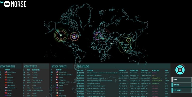 Norse Attack Map - 전세계 실시간 사이버 테러, 공격 상황을 보여 주는 사이트 : 네이버 블로그