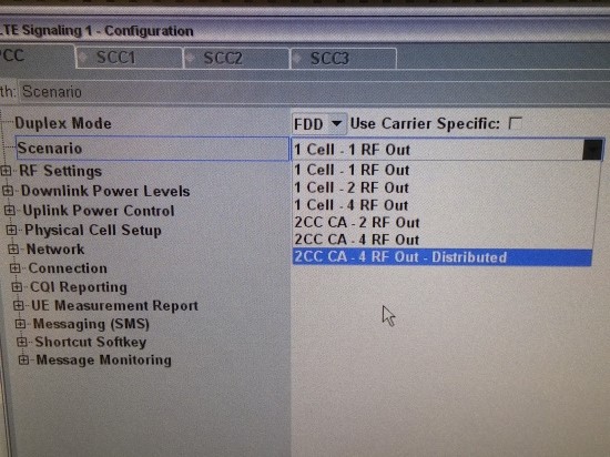 CMW500 Carrier Aggregation HW SW 구성 (2CC CA 4 RF Out) 및 Data ...