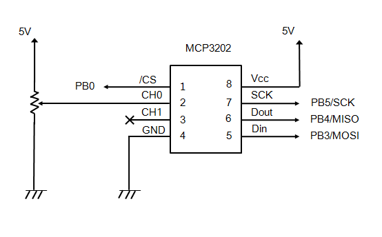 6.2 SPI MCP3202 ADC 연결 #2 회로구성과 실행 : 네이버 블로그