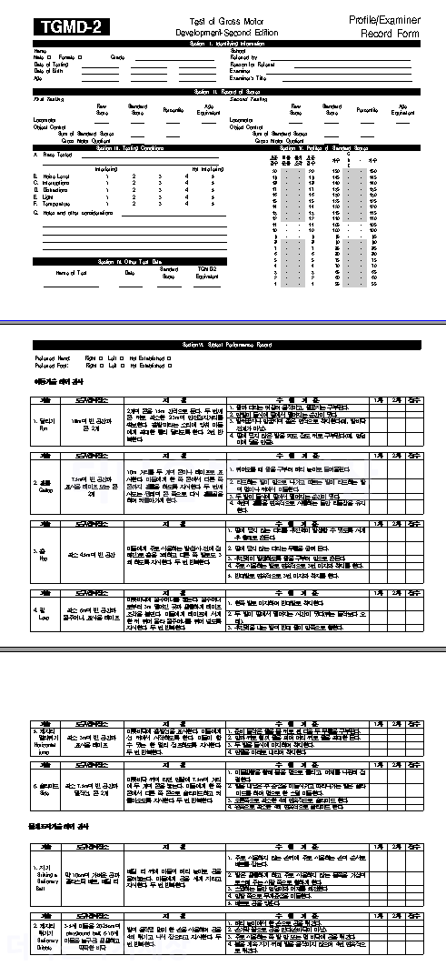 대근육운동능력검사(TGMD2) : 네이버 블로그