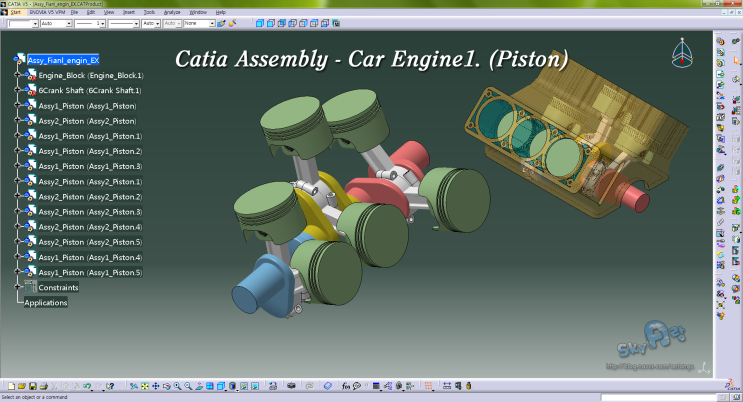 카티아 어셈블리 자동차 엔진(Catia Assembly Car Engine) 동영상 강좌1 - 피스톤외 : 네이버 블로그