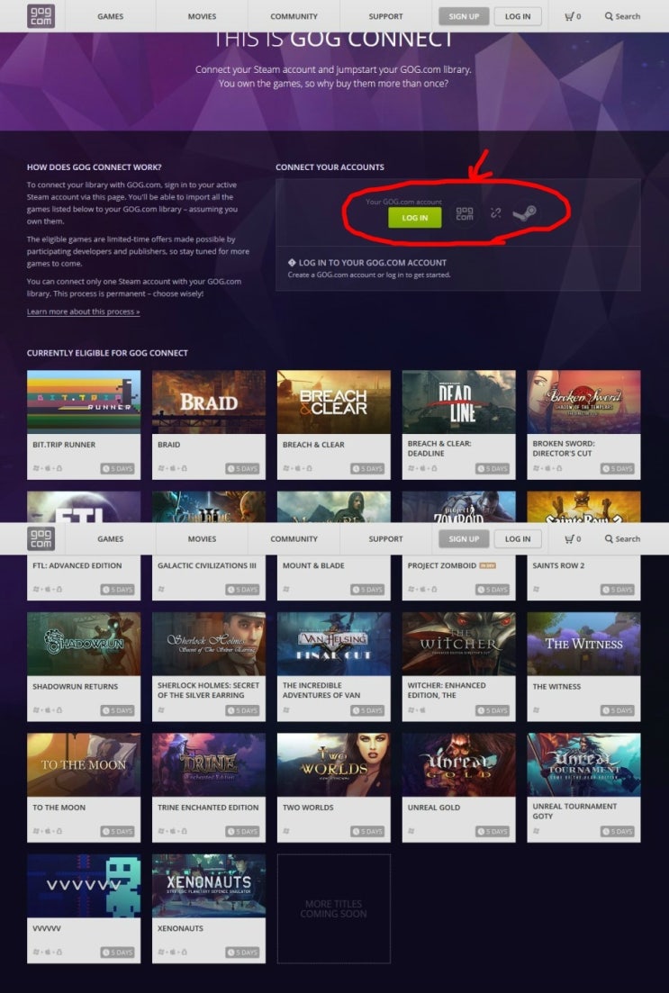 GOG CONNECT - 스팀의 게임들을 GOG의 라이브러리로 옮겨올 수 있는 시스템 : 네이버 블로그