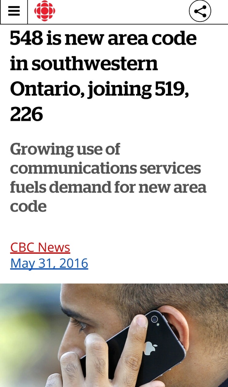 새로운 548 지역번호 추가 !! (온타리오 서남부 지역) : 네이버 블로그