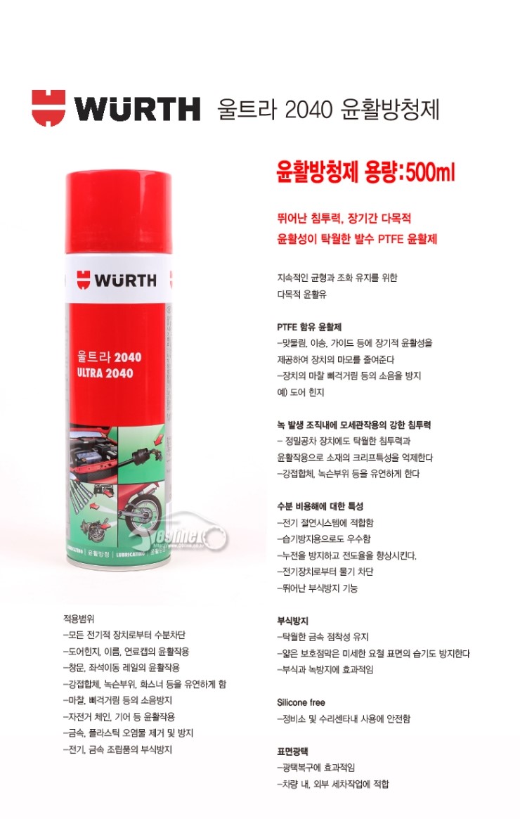 WURTH 뷔르트 윤활방청제 울트라2040(ULTRA 2040, 방청유) 자동차공구 : 네이버 블로그