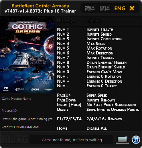 배틀플리트 고딕: 아르마다 트레이너 - Battlefleet Gothic Armada v7487-v1.4.8073c +18 x64 Trainer [FLiNG] : 네이버 블로그