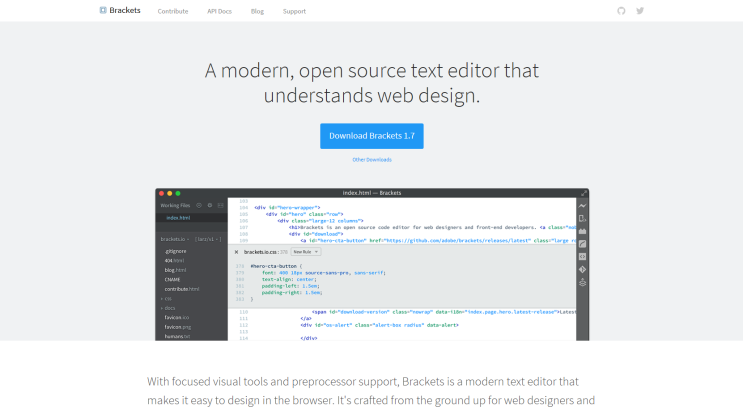 HTML 편집기 무료 소프트웨어 Adobe Brackets : 네이버 블로그