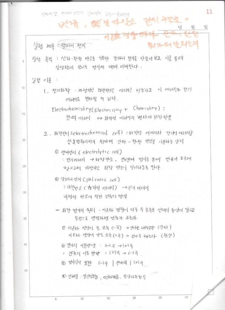 일반화학실험 예비 결과레포트광고아님 20 갈바니 전지 네이버 블로그