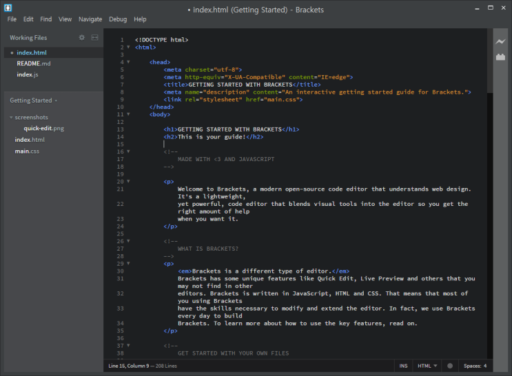 [웹]Brackets IDE설치와 코드라인 정렬 기능 추가하기 : 네이버 블로그