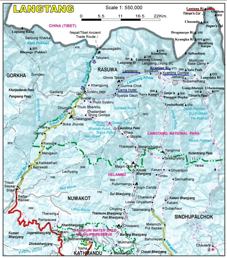 랑탕 트레킹 개념도 : 네이버 블로그