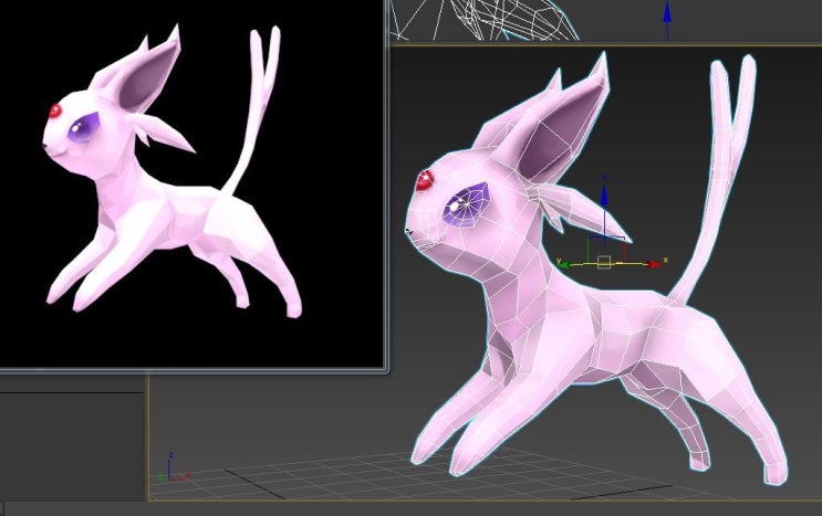 3dsMax modeling rendering 쓰리디맥스 모델링 렌더링 : 포켓몬스터 에브이 Pokemon Espeon ...