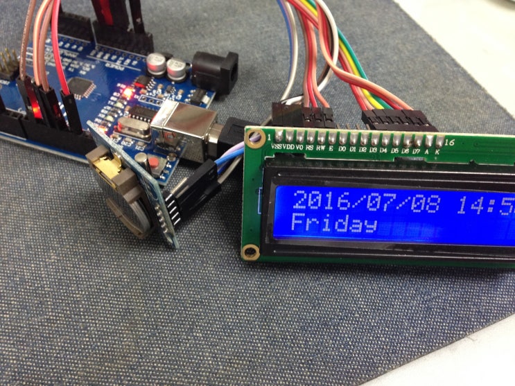 Arduino 1602A 연결하여 시계 만들기 #2 : 네이버 블로그