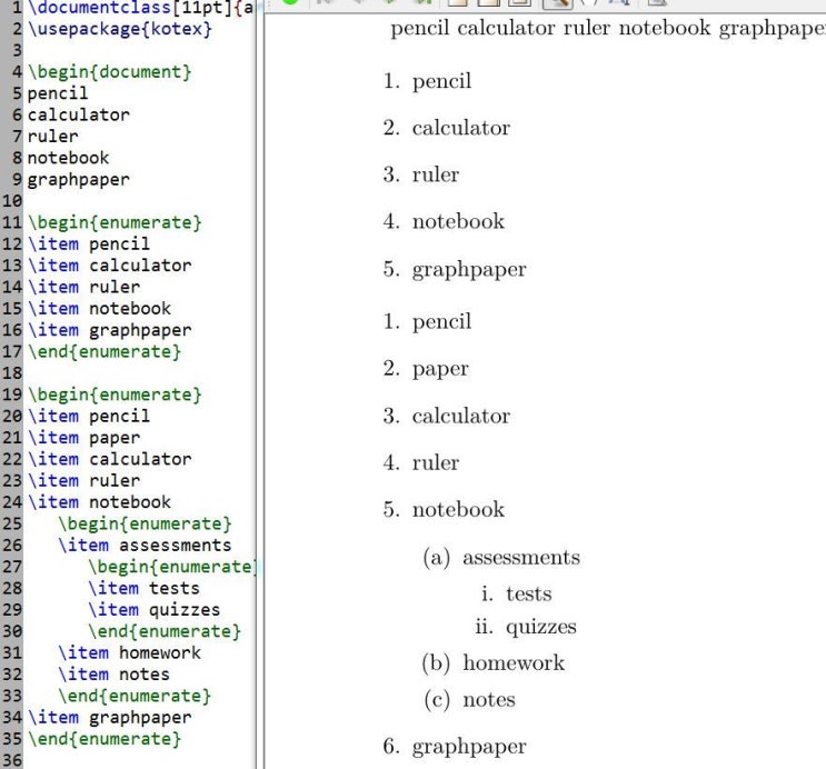 LaTeX - 기초 따라하기4. (리스트 생성하기) : 네이버 블로그