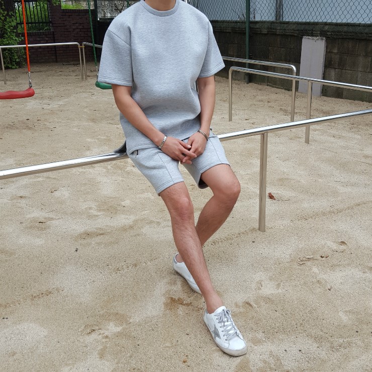 남자 네오프렌 반팔반바지 코디골든구스 슈퍼스타 화이트실버 유뱅의 데일리룩 블로그 네이버 블로그