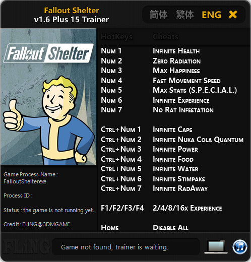 폴아웃 쉘터 트레이너 - Fallout Shelter v1.6 +15 Trainer [FLiNG] : 네이버 블로그
