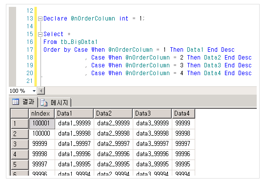 [MSSQL] 'Order by'절에서 'case'문 사용하기 : 네이버 블로그