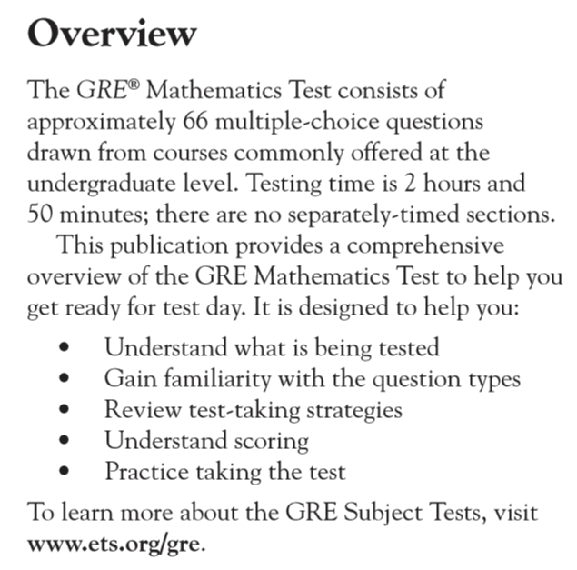 GRE Subject Math(수학) - 시험정보 : 네이버 블로그